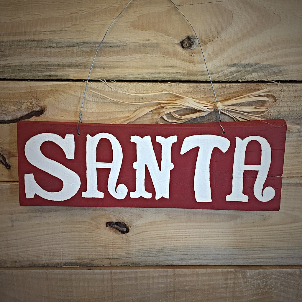 Santa - Christmas Hanging Wood Sign – Back Home Country Acres